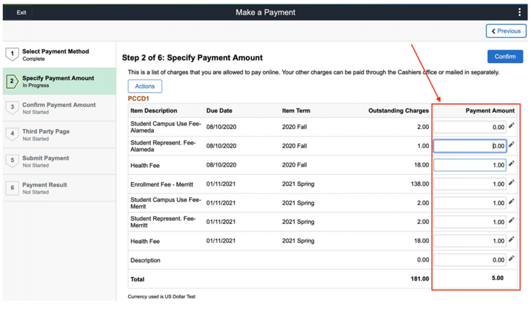 Fees and Making a Payment