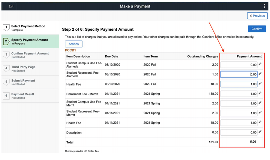 Fees and Making a Payment