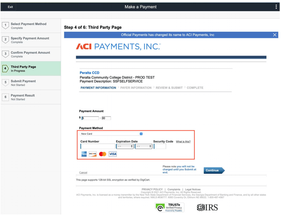 Fees and Making a Payment